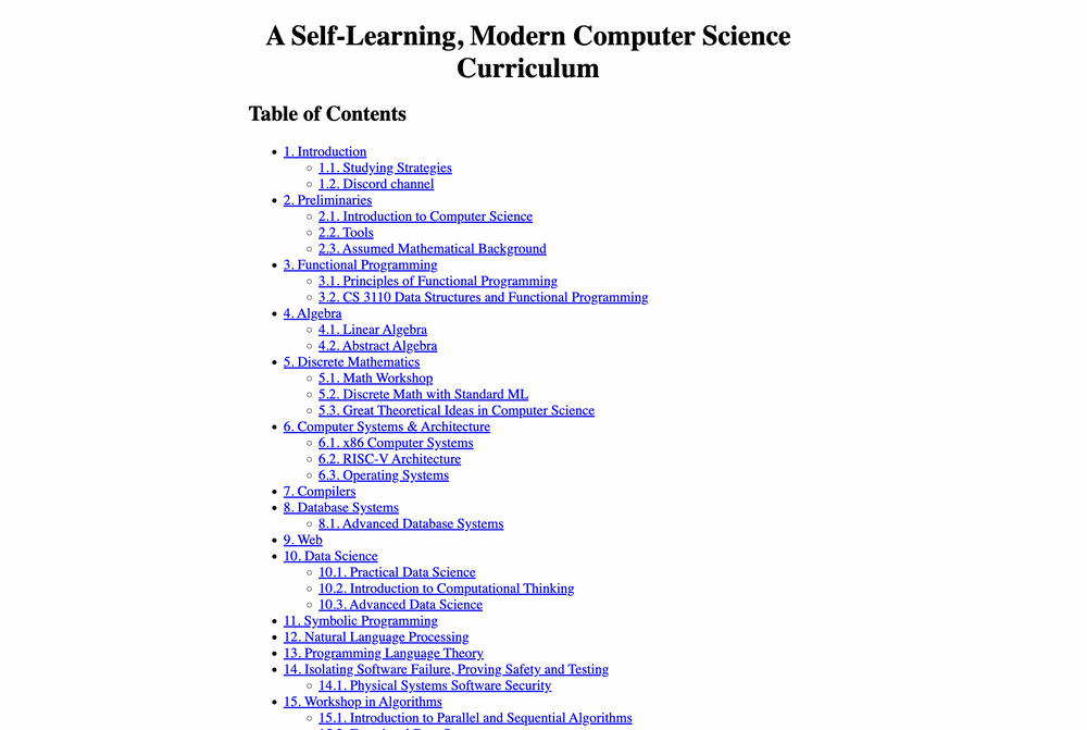 Best Resources to Teach Yourself Computer Science