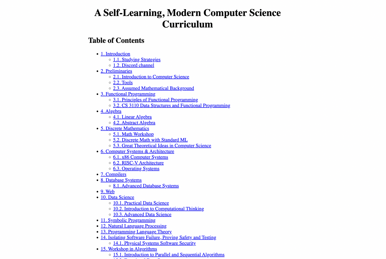 Best Resources to Teach Yourself Computer Science